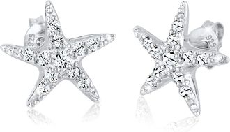Elli Ohrringe Damen Ohrstecker Seestern Beach Strand mit Kristall in 925 Sterling Silber