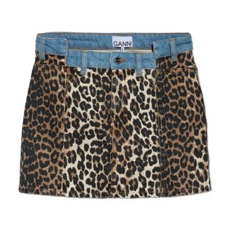Ganni Denimrock mit Blumenmotiv - - Skirts - Damen - Braun - L
