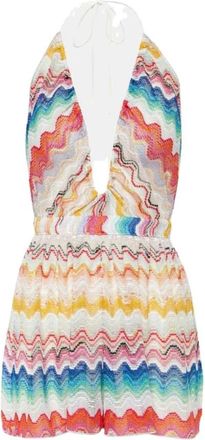 Missoni Femme, Combinaisons et Ensembles, Multicolore, Taille: 40 FR Combinaison short dos nu &agrave; d&eacute;coupe Zig Zag