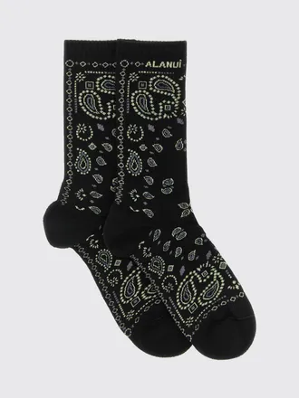 Alanui Chaussettes en m&eacute;lange de coton &agrave; motif cachemire jacquard