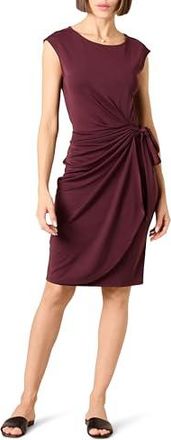 Amazon Essentials Robe Effet Portefeuille, col Bateau et Mancherons Femme, Bordeaux, XXL