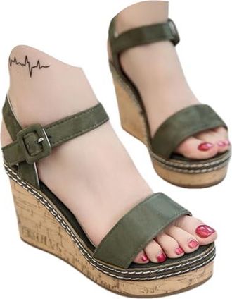 Generic Sandales orthop&eacute;diques larges pour femme avec sangle de cheville et bout ouvert - Semelle souple - Coupe large - Chaussures de plage confortables, Yb 