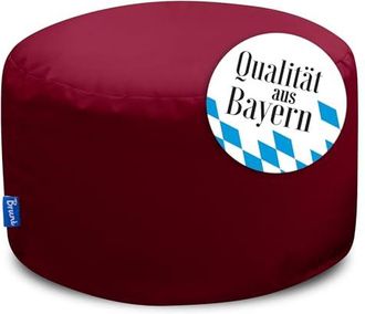 Bruni Pouf L Bordeaux - Pouf rond pour lint&eacute;rieur et lext&eacute;rieur comme repose-pieds, coussin de yoga, coussin de m&eacute;ditation, fabriqu&eacute; en Allemagne