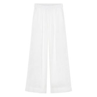 Forte_Forte Femme, Pantalons, Blanc, Taille: 40 FR Pantalon Voile Ray&eacute; en Soie et Lin