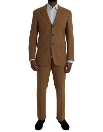 Prada Mens Brown Cashmere 2 Piece Single Breasted Suit