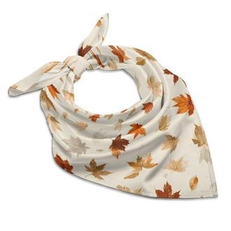 Generic Écharpe carrée en soie citrouille aquarelle légère écharpe dautomne feuille dérable écharpe enveloppante pour cheveux foulard respirant cadeaux pour f