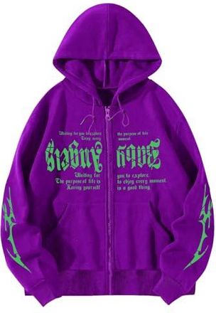 Generic Veste d&eacute;contract&eacute;e 2024 de No&euml;l pour homme, automne/hiver, avec fermeture &eacute;clair imprim&eacute;e, fermeture &eacute;clair, manteau matelass&eacute; marron, violet, 3XL