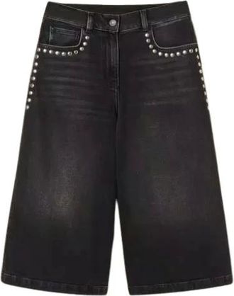 Twinset Femme, Shorts, Noir, Taille: W29 Bermuda en denim avec clous