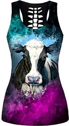 Ocean Plus Femme Cr&acirc;ne Sport D&eacute;bardeurs Gothique Cache-coeur Gilet dentra&icirc;nement sans Manches Chemise Criss Cross Noir T-Shirt Halloween (S (Poitrine: 80 cm), Va