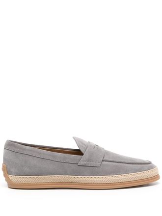 Tod's mocassins &agrave; bout en amande - Gris