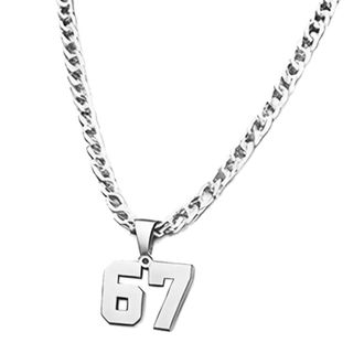 Generic 67-Ketten-Halskette - Unisex-Edelstahl-Anh&auml;nger-Schmuck | Lustige 67-Zahlen-Halskette F&uuml;r Herbst, Winter, Feiertage, Partys, Alltagskleidung, Und Wohn
