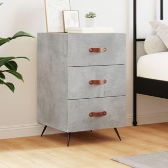 vidaXL Table de chevet gris b&eacute;ton 40x40x66 cm bois ding&eacute;nierie Vidaxl
