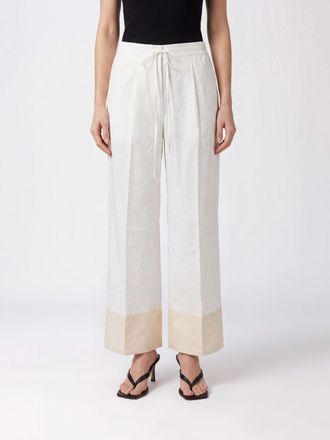 Toteme Pantalon palazzo en viscose &agrave; taille haute avec cordon de serrage