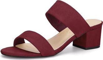 Allegra K Sandales à Bout Ouvert et Talon carré pour Femmes Bourgogne 39