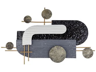 Beliani Wanddekoration geometrisch Metall schwarz/gold einteilig handgemacht Lutetium