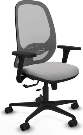 Piqueras y Crespo Gepolsterter Schreibtischstuhl mit 3D-Armen, h&ouml;henverstellbare Lendenwirbelst&uuml;tze, ausgestattet mit Syncro/Traslack und Schneideschaum, Grau/Hellgrau