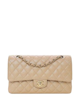 Chanel sac port&eacute; &eacute;paule Double Flap m&eacute;dium (2019) - Marron