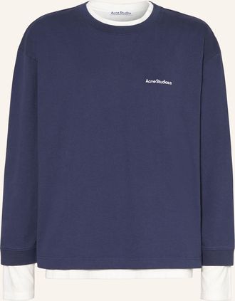 Acne Studios Sweatshirt Im Materialmix blau