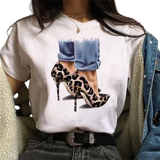 Keephen Chic Mode Filles Impression 3D T-Shirts pour Femmes Casual &Eacute;t&eacute; Manches Courtes Col Ras du Cou Pullover Blouse Tops
