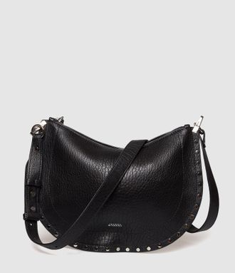 Isabel Marant Sac Bandoulière Oskan Soft Zip Noir Argenté
