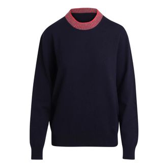 N&deg;21 Pullover aus Schurwolle mit kontrastierendem Kragen - - Knitwear - Damen - Blau - M