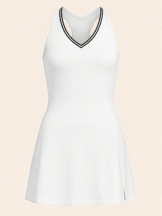 Wilson Midikleid Tiebreaker Dress Unlined weiss