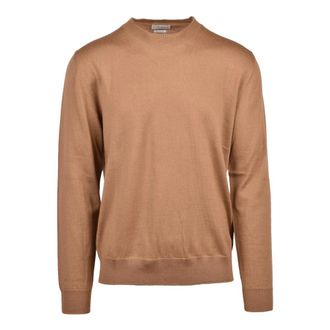 Ballantyne Woll Rundhals Pullover Sweater - - Knitwear - Herren - Braun - L