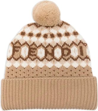 Fendi pompom nordic beanie - Tons neutres