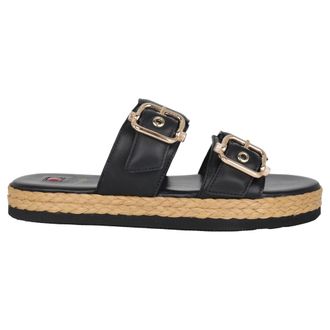 H&ouml;gl Geflochtene Sohle schwarze Ledersandalen - - Shoes - Damen - Schwarzk - 37 EU
