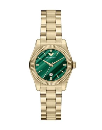 A|X Armani Exchange Audora montre femme &agrave; deux aiguilles bicolore en acier inoxydable argent et dor&eacute;