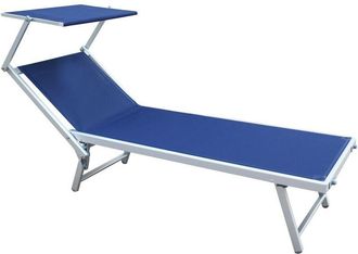 Mobili Rebecca Rebecca Mobili Liegestuhl Sonnenliege Blau Aluminium Textilene Strand Balkon 38x186x61