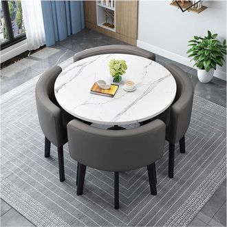 Generic Eingebauter Tisch und Stuhl. Kleiner, quadratischer runder Konferenztisch mit 4 St&uuml;hlen, for den Einsatz in Gesch&auml;ften, Besprechungen und kleinen Vera