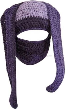 Generic Bonnet Femme Hiver Bonnet Femme Chapeau Femme Hiver Confortable Classique - Capuche Oreilles De Lapin Adulte, Tricot Douillet, Parfait pour Cadeau No&euml;