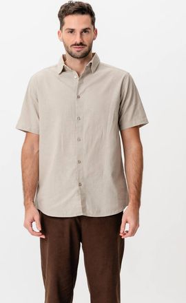 Perform Collection Kurz&auml;rmliges Leinenhemd - Sand