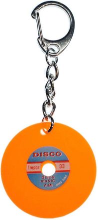 Miniblings Schallplatte Schl&uuml;sselanh&auml;nger DJ Musik orange - Handmade Modeschmuck I I Anh&auml;nger Schl&uuml;sselring Schl&uuml;sselband Keyring