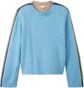 Tom Tailor Pull pour Femme, 12391 - Clear Light Blue Melange, M