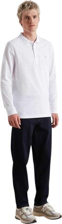 Farah Poloshirt f&uuml;r Herren, Baumwollmischung, Lang&auml;rmlig (Wei&szlig;)