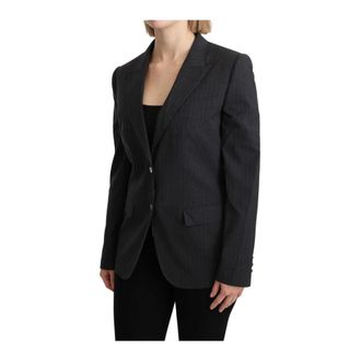 Dolce & Gabbana Pinstripe Blazer mit langen &Auml;rmeln - - Jackets - Damen - Grau - L