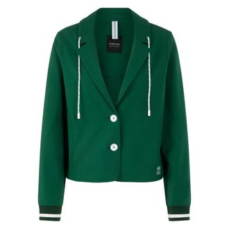 Marc Cain Femme, Vestes, Vert, Taille: 42 FR Sportiver Blazer mit Ringeldetails