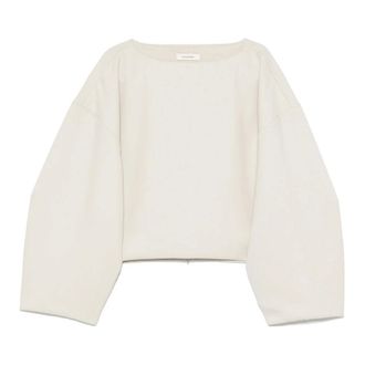 Entire studios Entire Studios, Femme, Tops, Beige, Taille: 36 FR Pull Ras du Cou Fondant