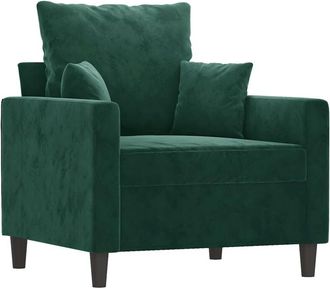 vidaXL Dunkelgr&uuml;ner Sessel 60 cm Samt