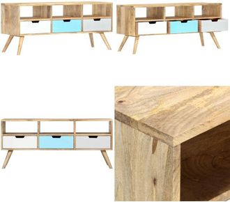 vidaXL Vidaxl - TV-Schrank 110&times;35&times;48 cm Massivholz Mango - TV-Schrank - Mangoholz - Vintage Stil - Wohnzimmerschrank - Regal - Home & Living