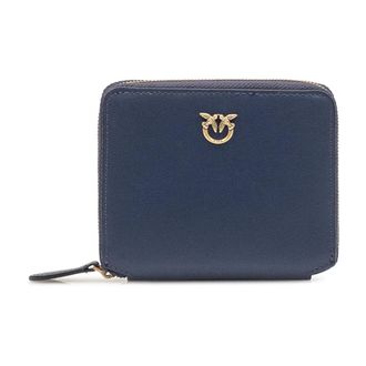 Pinko Pinko, Femme, Accessoires, Bleu, Taille: ONE Size Portefeuille zipp&eacute; carr&eacute;