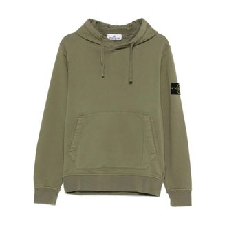 Stone Island Homme, Sweatshirts et sweats &agrave; capuche, Vert, Taille: 2XL Logo Cotton Sweat &agrave; capuche