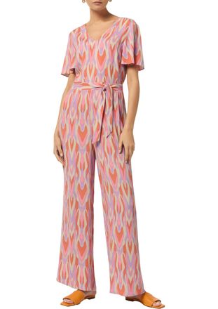 Comma Overall mit Crêpestruktur