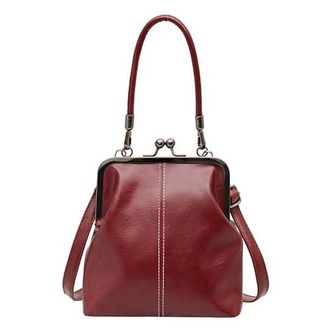 Generic Sac &agrave; bandouli&egrave;re pour femmes avec verrou &agrave; bisous en PU, sac moyen &agrave; couleur unie, &eacute;l&eacute;gant et vintage id&eacute;al pour voyager, travailler, aller &agrave; l&eacute;cole 