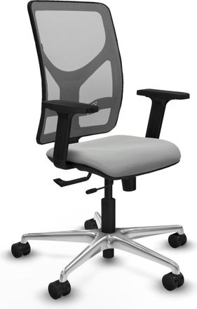 Piqueras y Crespo Schreibtischstuhl, grau, mit 2D-Armlehnen, h&ouml;henverstellbare Lendenwirbelst&uuml;tze, ausgestattet mit Syncro/Traslack und Schneideschaum, mit 65 mm Nylon-