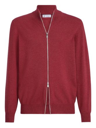 Brunello Cucinelli Cardigan aus Kaschmir mit Rollkragen - Rot
