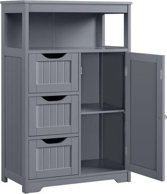 Yaheetech Yaheetech - Meuble de Salle de Bain avec Tiroir et Etag&egrave;re R&eacute;glable, Buffet Multi-Usage avec Porte, Organisateur de Rangement, Meuble de Rangement
