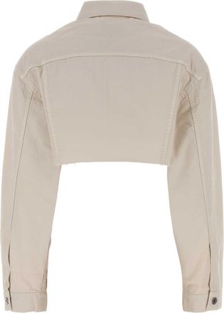 Miu Miu Cropped Denim Shirt - White